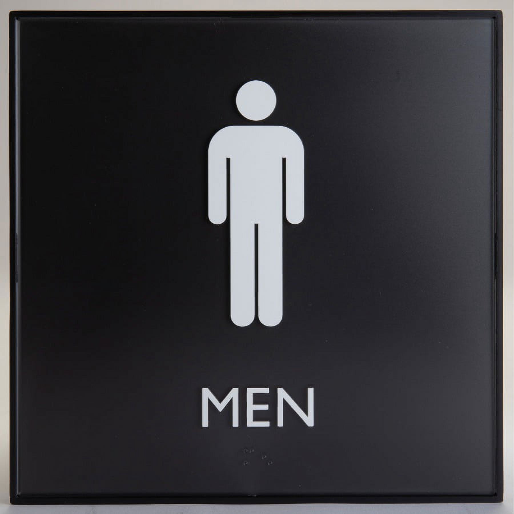 Lorell Restroom Sign - 1 Each - Men Print/Message - 8" Width x 8 ...