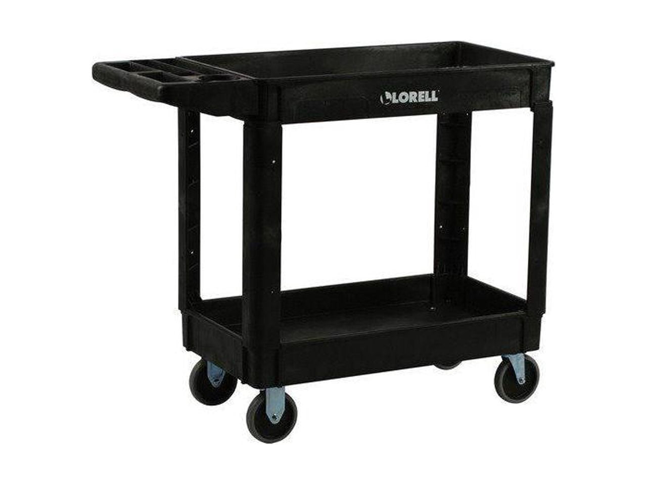 Lorell Utility Cart,w/Built-in Bin,550 lb Cap,37-1/2"x17"x39" ,BK ...
