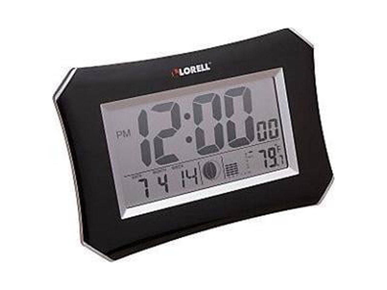 Lorell LCD Wall/Alarm Clock - Digital - Quartz - LCD - Black Main Dial ...