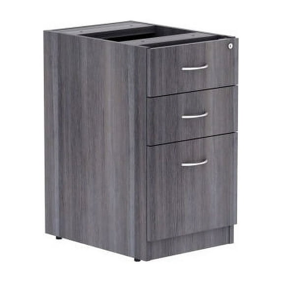 Lorell Weathered Charcoal Laminate Desking Pedestal 16"x22"x28.3" File ...