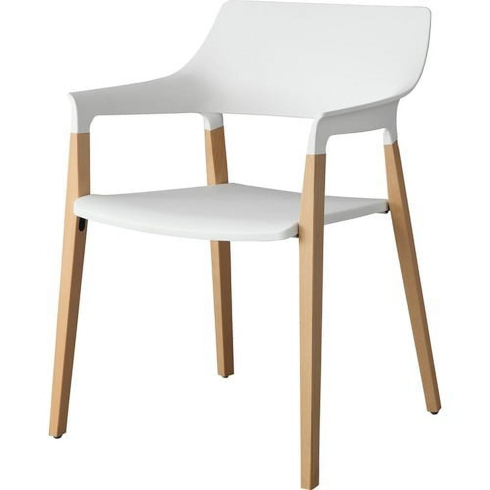Lorell Wood Legs Stack Chairs - Plastic Seat - Plastic Back - Beechwood ...