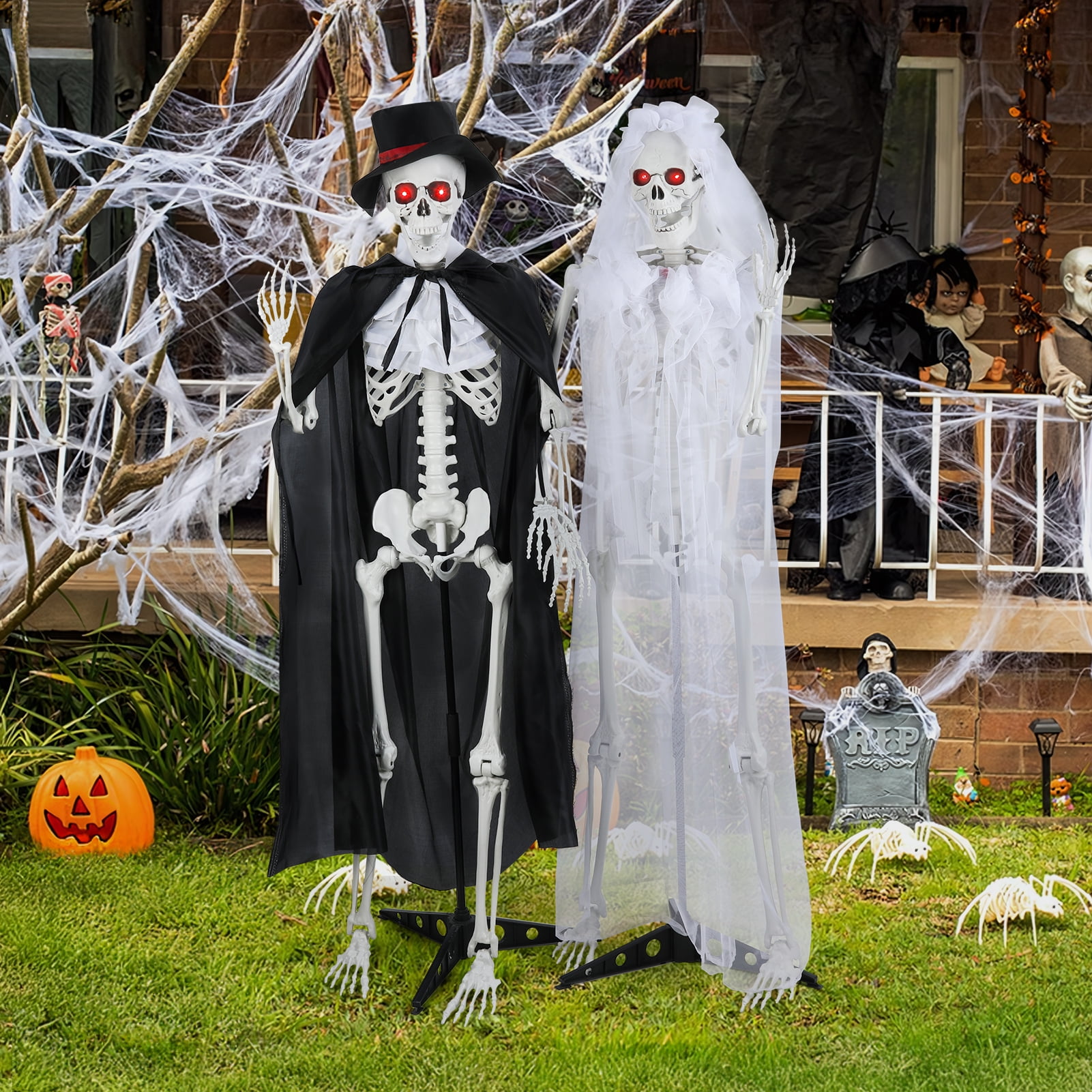 Lorelo 1 Pair 65" Halloween Skeleton, Life Size Full Body Bones Posable ...