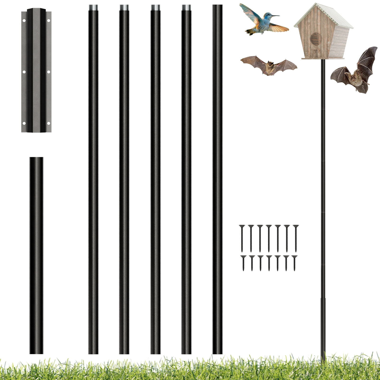 Lorelo 15 FT Telescoping Bird House Pole with Ground Socket, Heavy Duty ...
