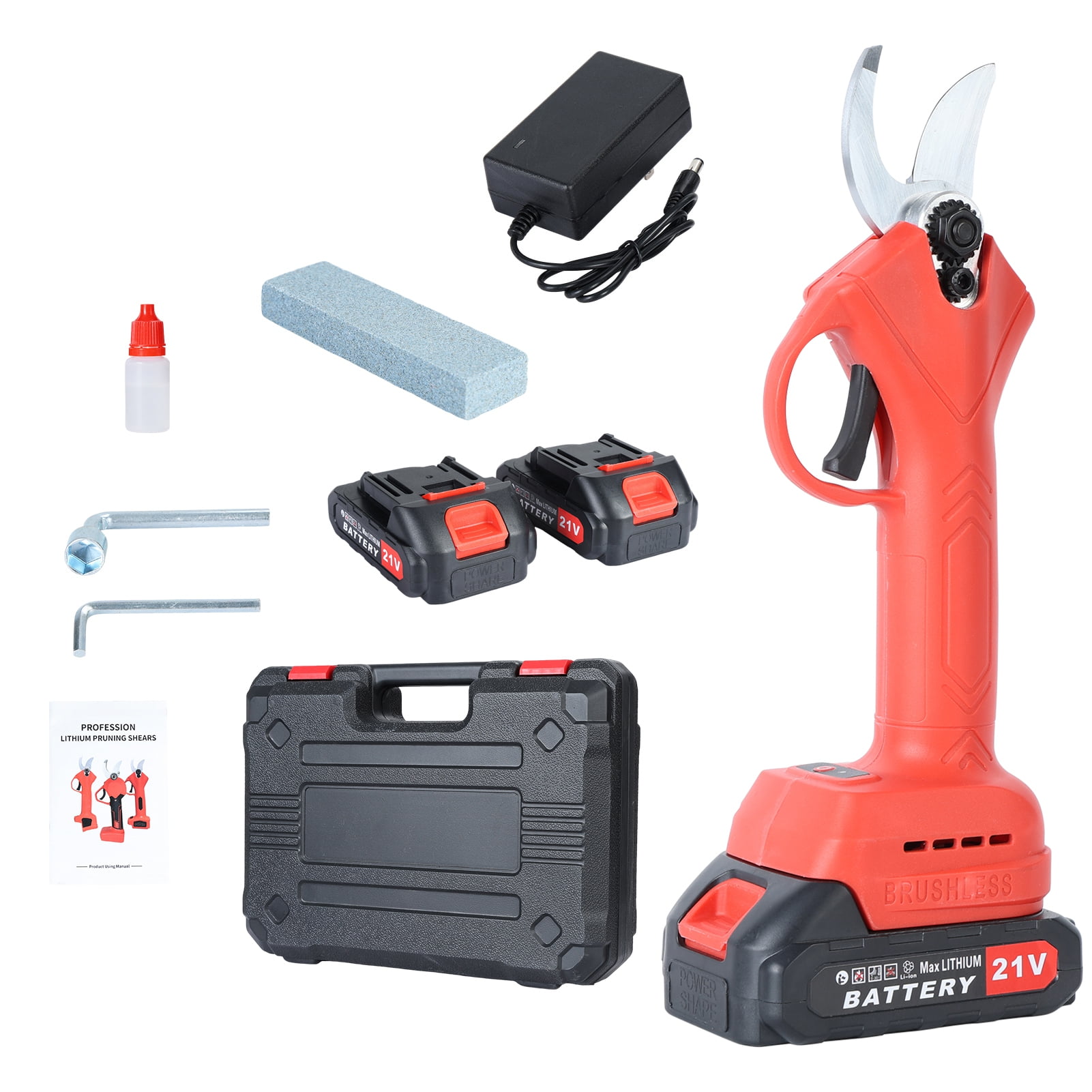 Lorelo 2 x 21V Electric Pruning Shears, Professional Cordless Pruner ...