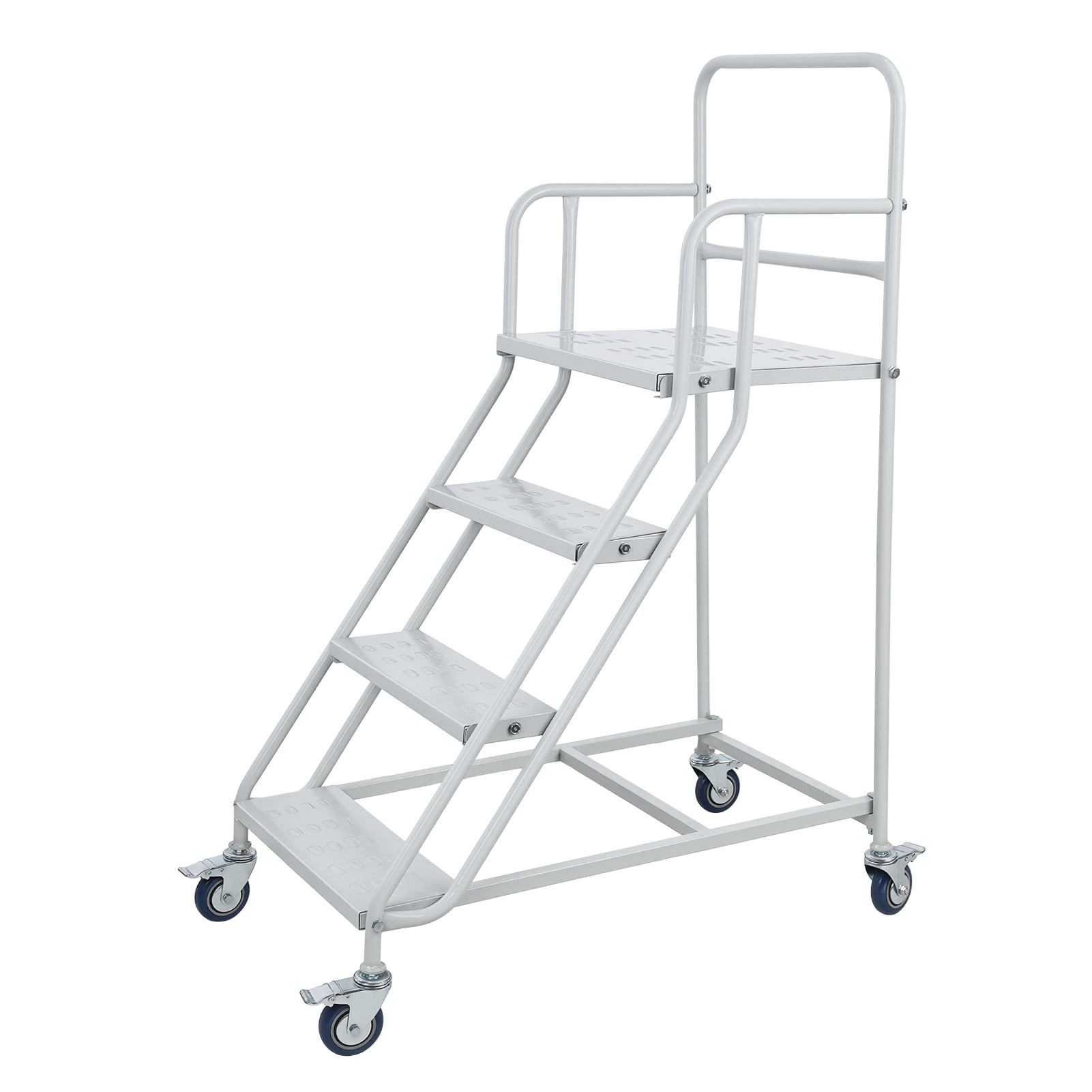 Lorelo 4-Step Rolling Ladder with Wheels & Stair Edge Protector, 880lbs ...