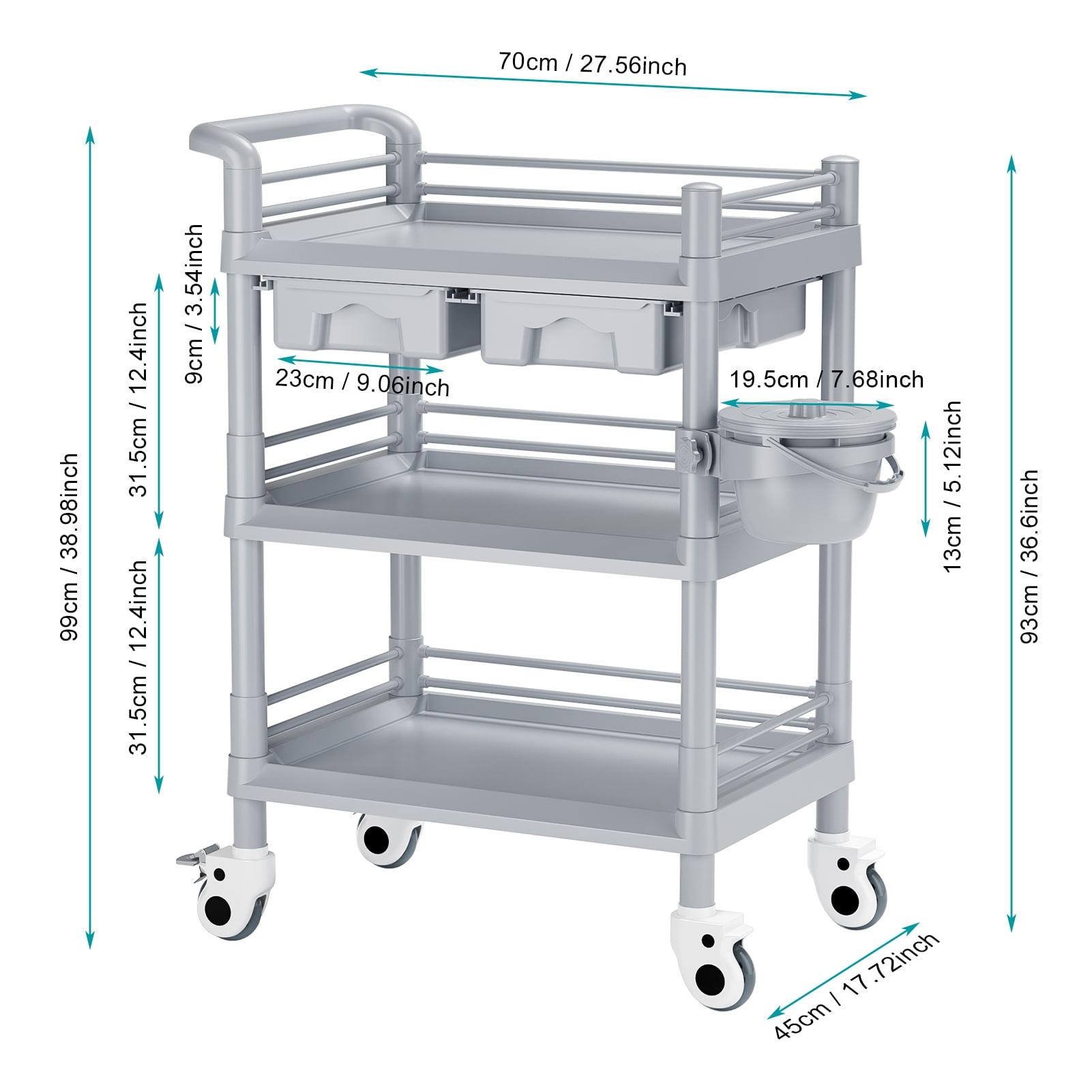 Lorelo Beauty Cart, Beauty Instrument Trolley, Moveable Trolley Cart ...