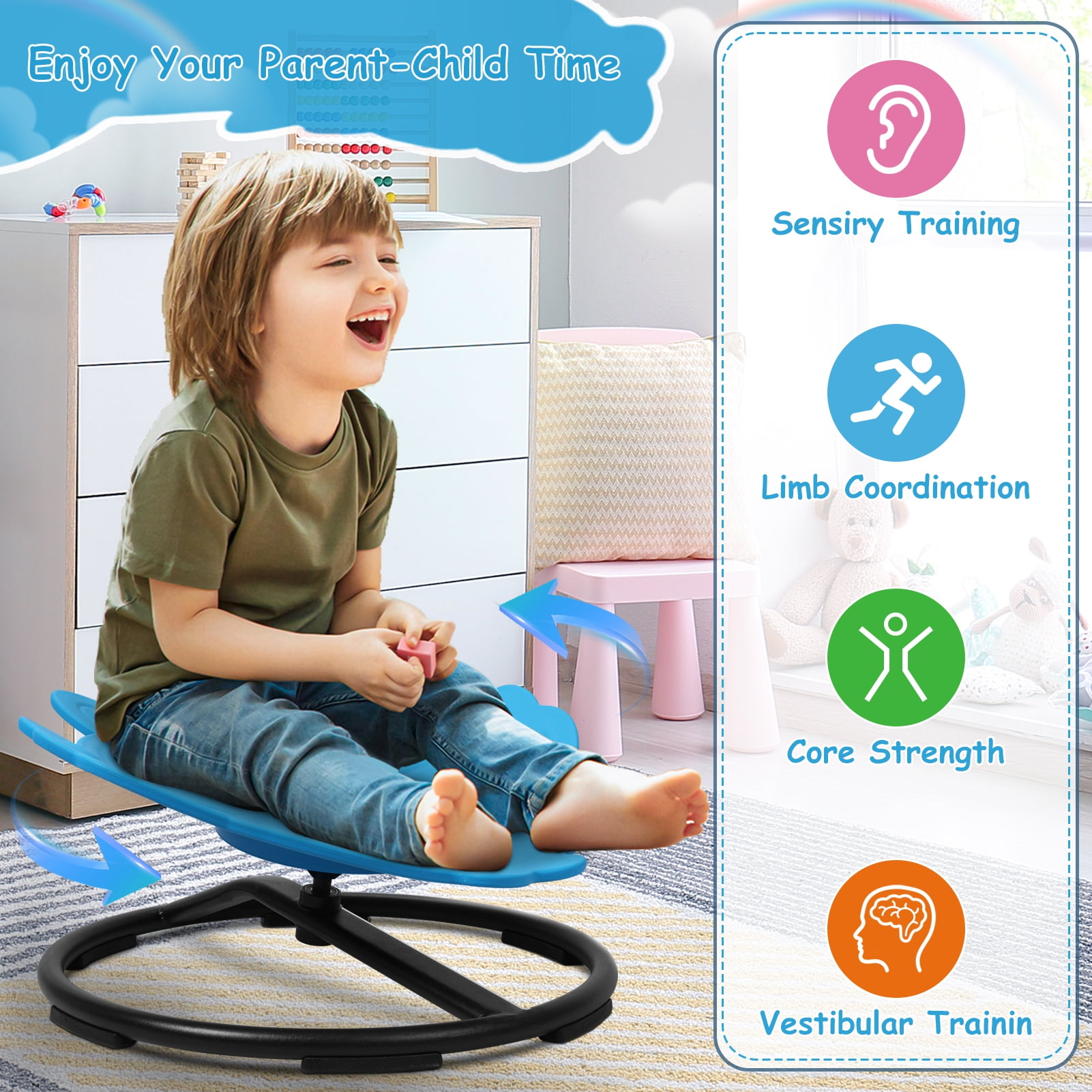 Lorelo Spinning Chair, Kids Swivel Chair, Autistic Kids Sensory Swivel ...