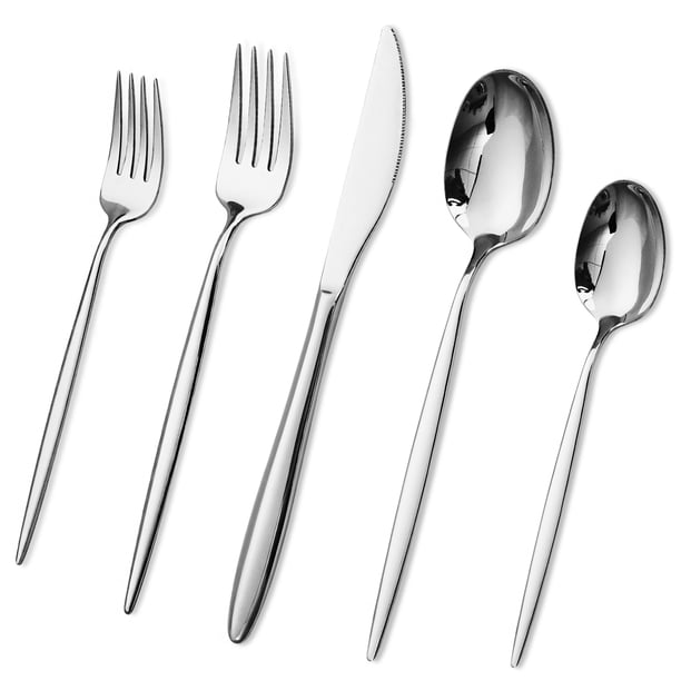 Lorena 20 Piece Silverware Sets, Stainless Steel Flatware, Spoons and ...