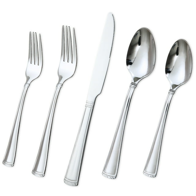 Lorena Modern Dining 20-Piece Stainless Steel Flatware Set, Service for ...