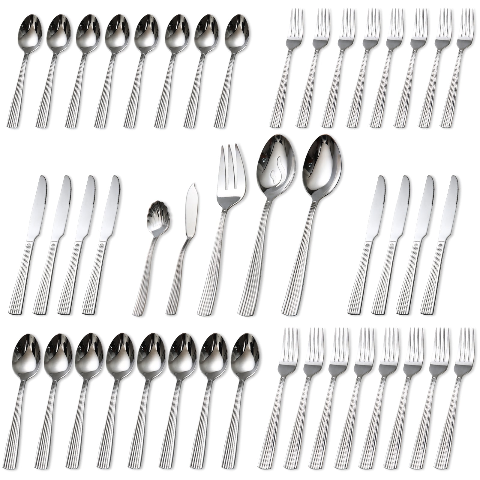 Lorena 45-Pc Stainless Steel Silverware Set, Service for Eight, Xan ...