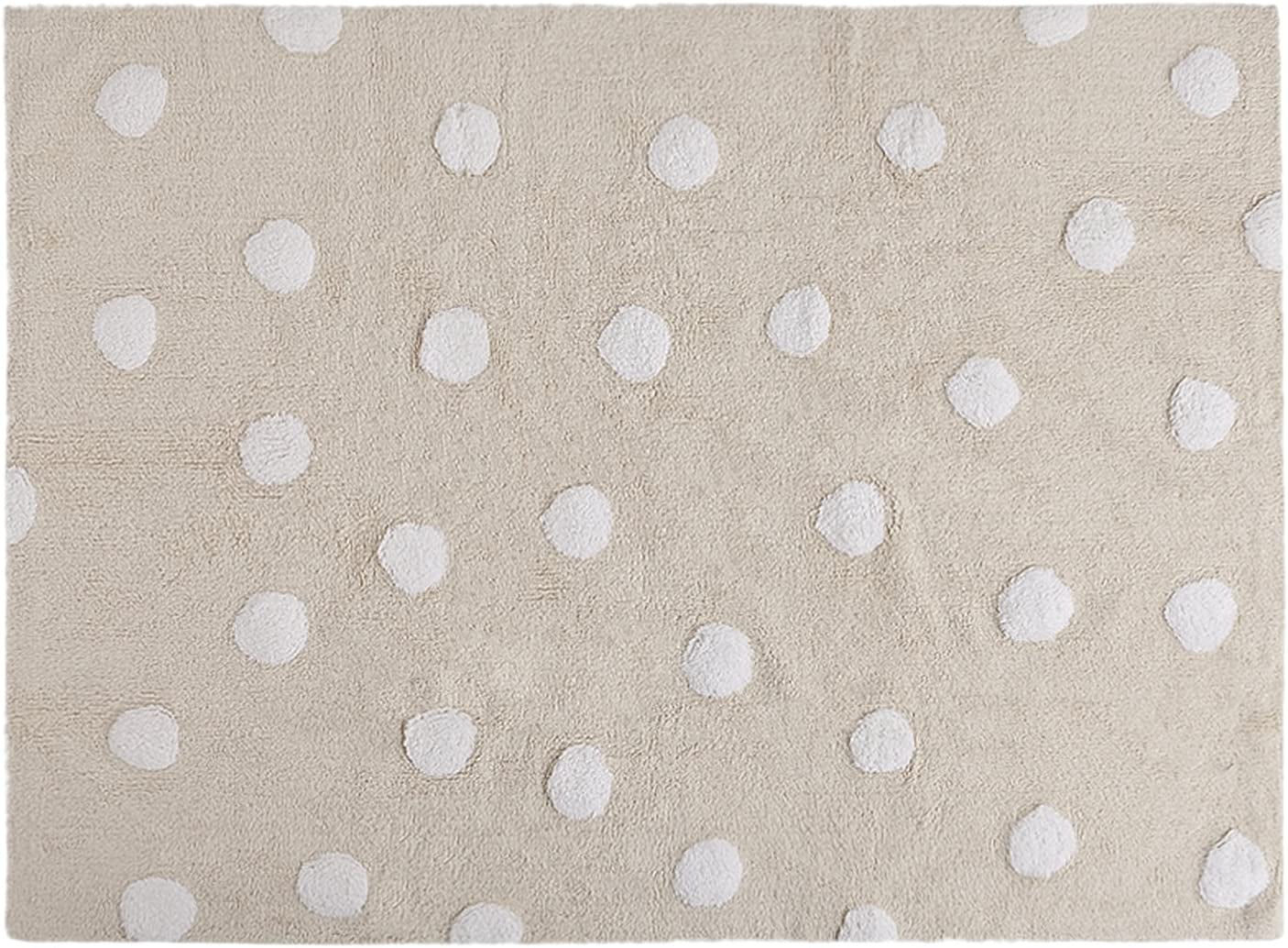 Lorena Canals Beige Polka Dot Machine Washable Kids Rug, 4 x 5 Feet ...