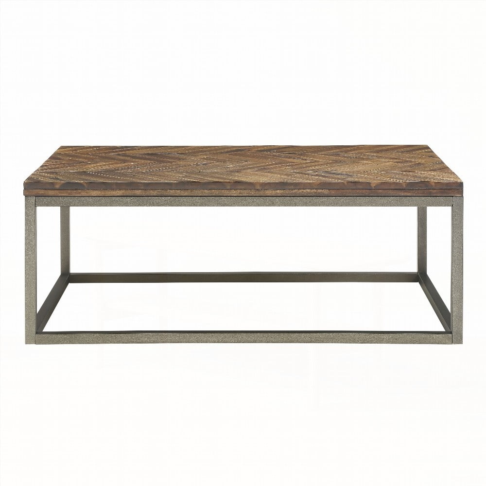 Lorenza - Solid Acacia Wood & Metal Cocktail Table - Brown - Walmart.com