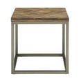 Lorenza Rustic Square Side End Table in Distressed Brown Wood - Walmart.com