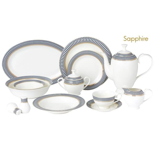 Lorenzo Import 57 Piece Dinnerware Set & Bone China Service for 8 ...
