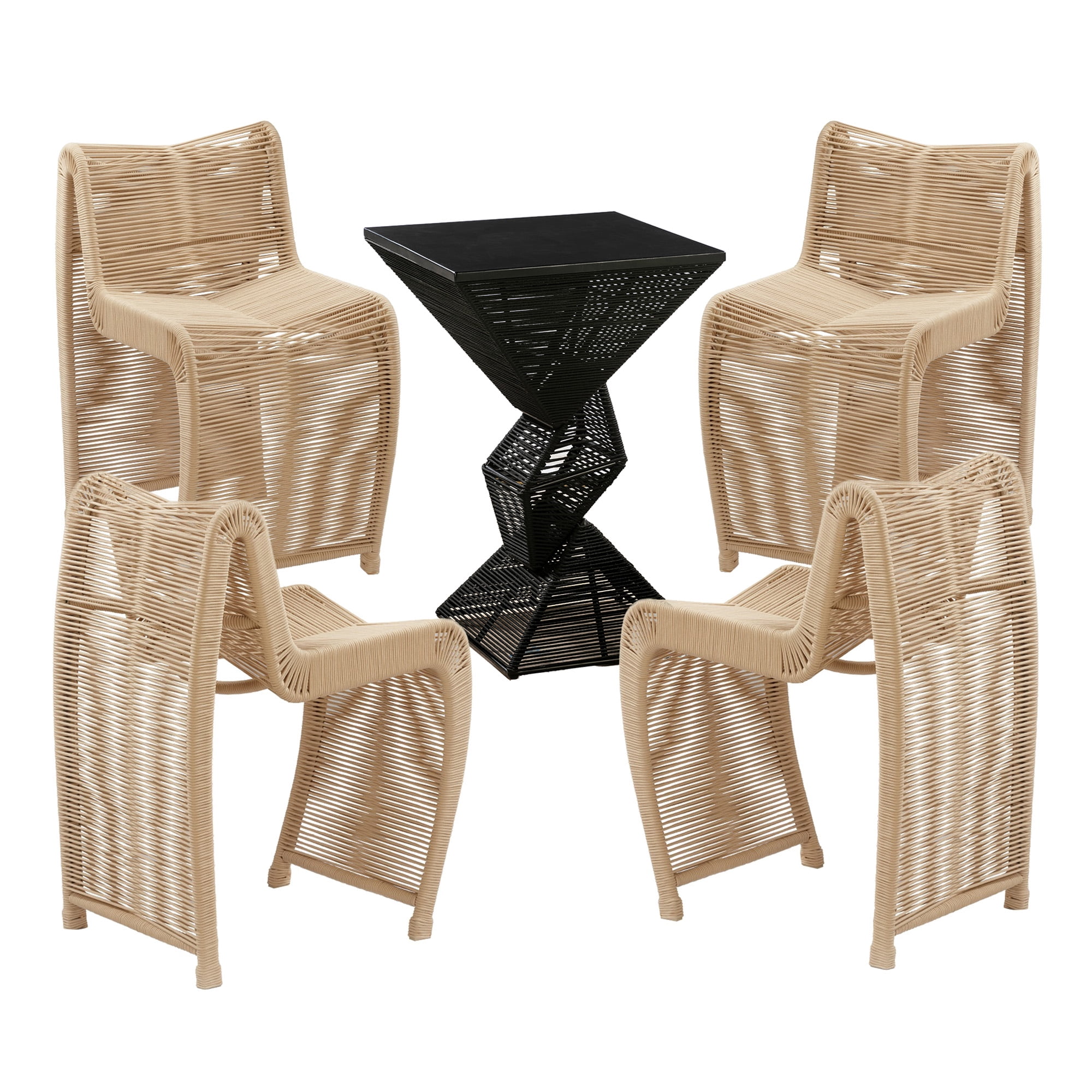 Lorenzo Iron Rope 5pc Pub Set - Tan Finish - Walmart.com