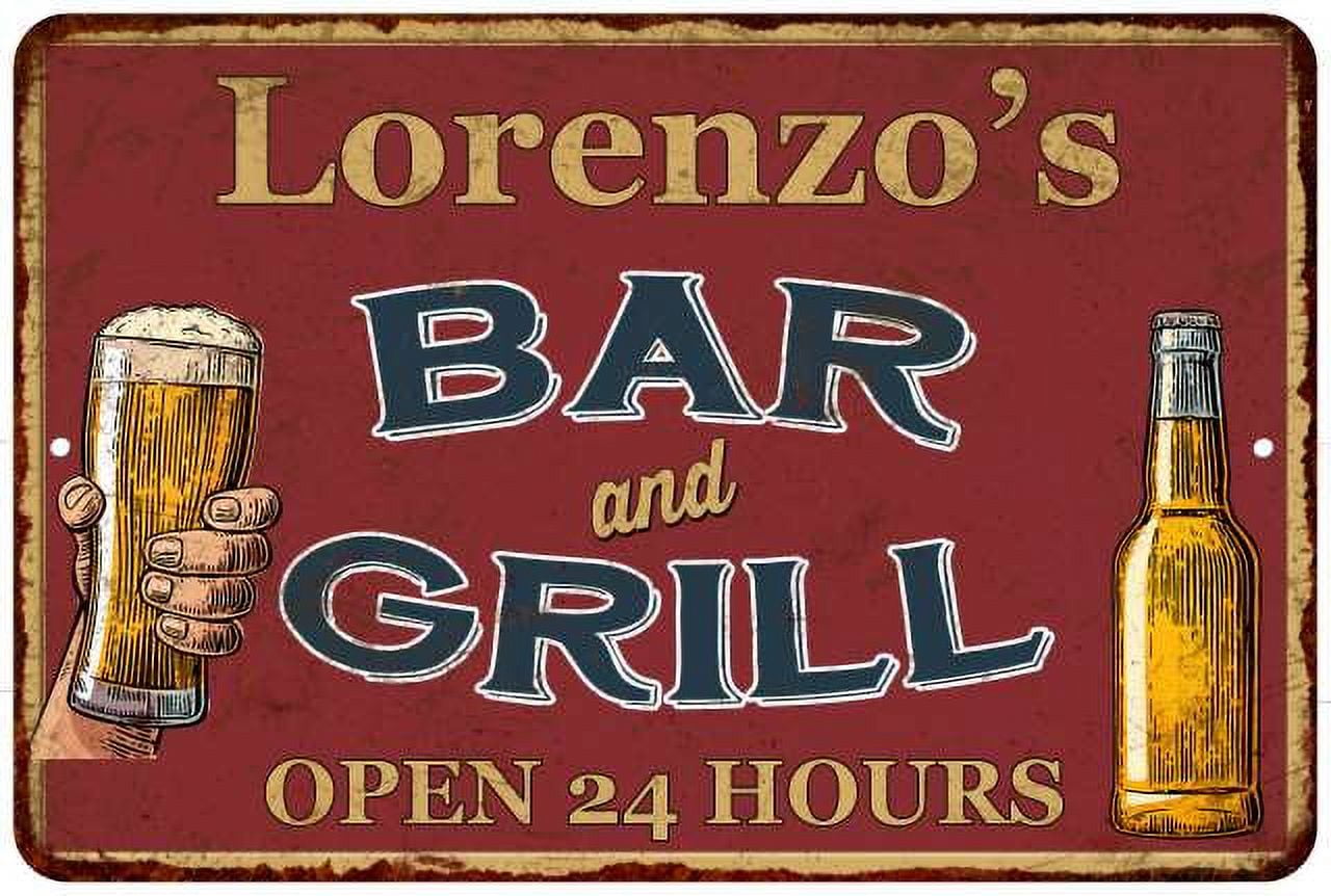 Lorenzo's Red Bar and Grill Rustic Sign Decor 8x12 108120045765 ...