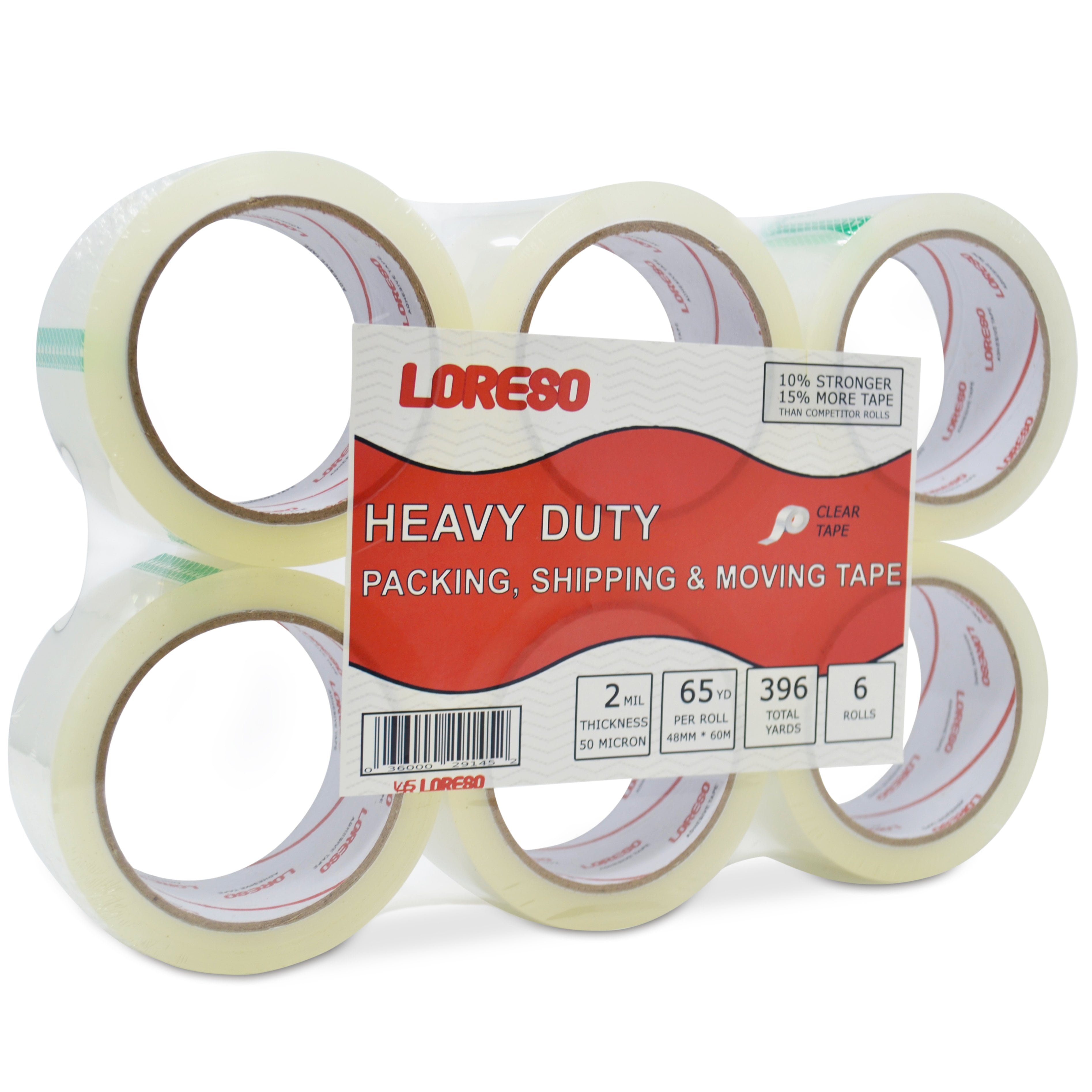 Loreso Shipping Packing Tape, 6 Rolls - Walmart.com