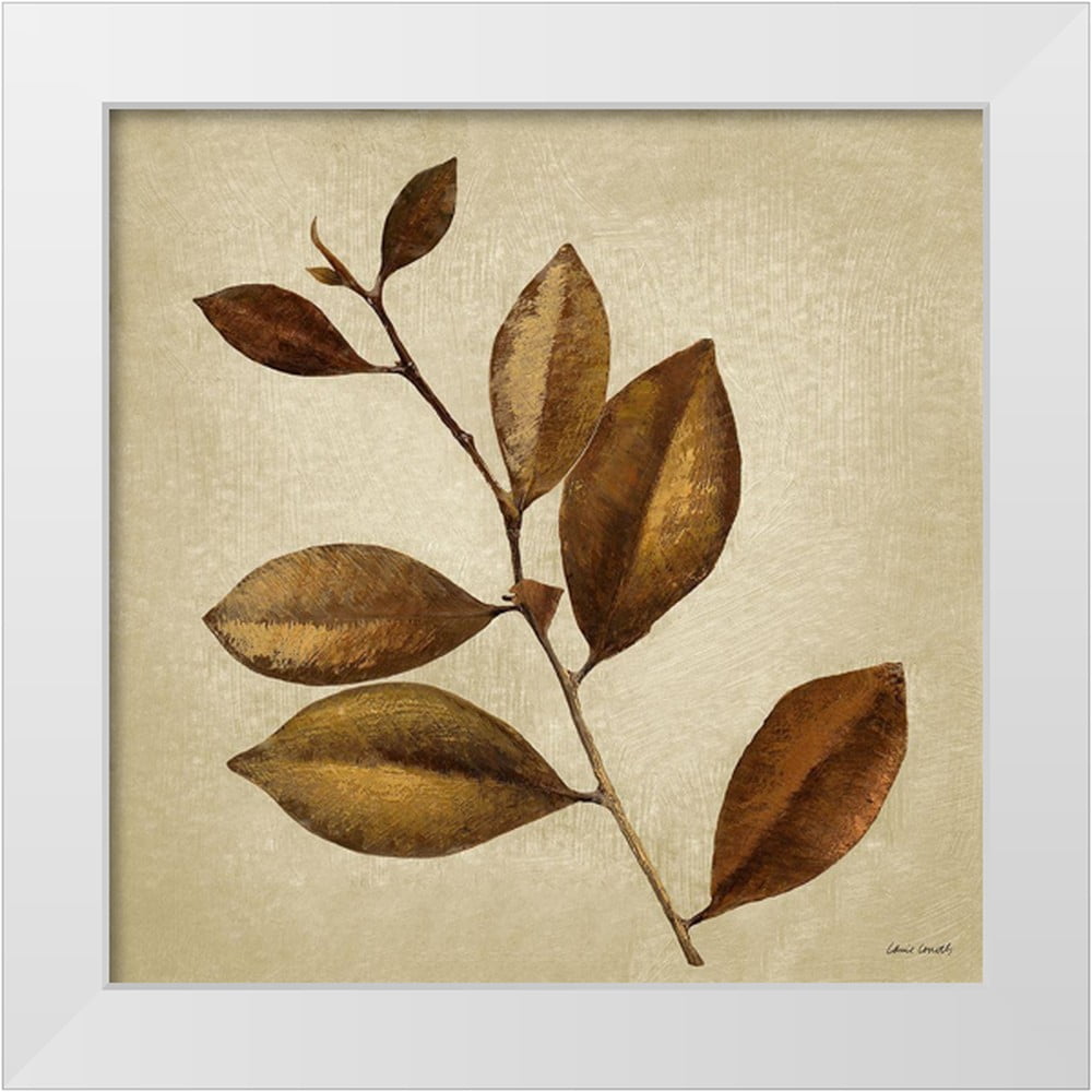 Loreth, Lanie 12x12 White Modern Wood Framed Museum Art Print Titled - Antiqued Leaves II ...