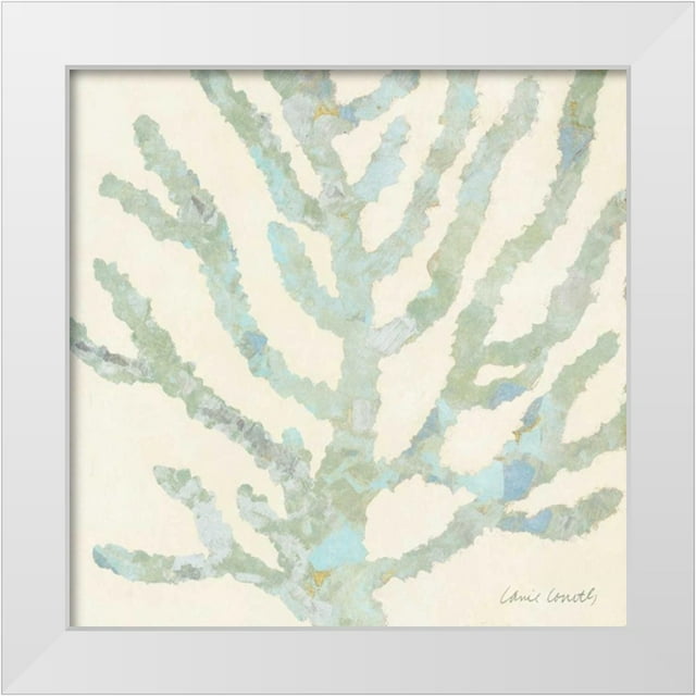 Loreth, Lanie 12x12 White Modern Wood Framed Museum Art Print Titled - Coral Vision on Cream II ...