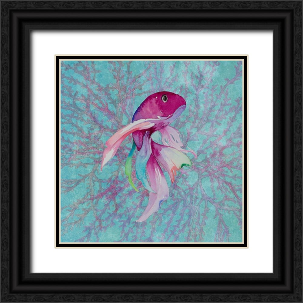 Loreth, Lanie 15x15 Black Ornate Wood Framed with Double Matting Museum ...