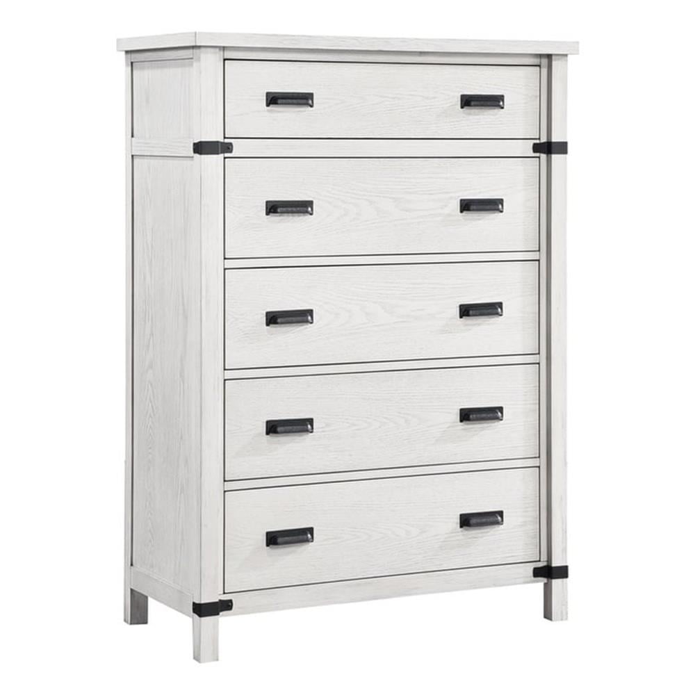 Loretta Modern Style 5- Drawer Chest Made with wood in Antique White ...