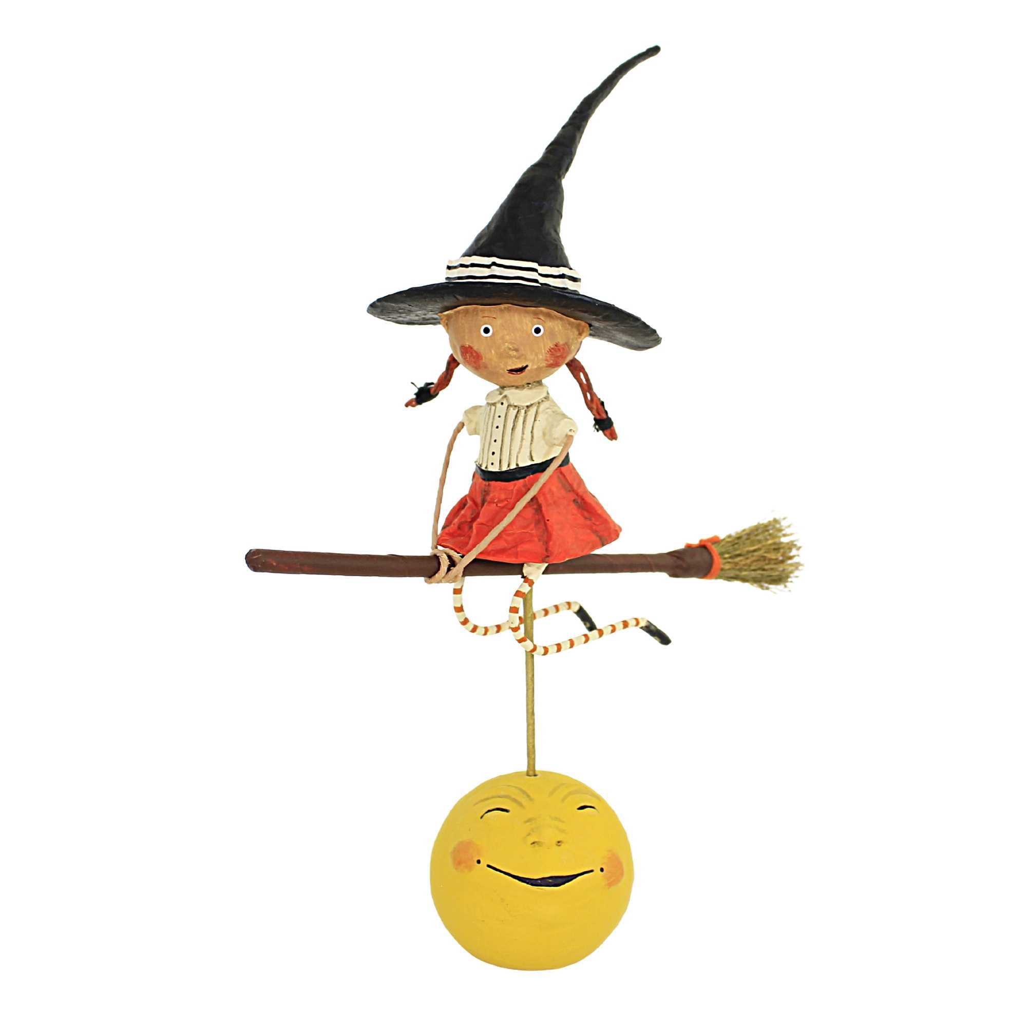Lori Mitchell Becca's Broom Ride Polyresin Halloween Witch Moon 70314 ...
