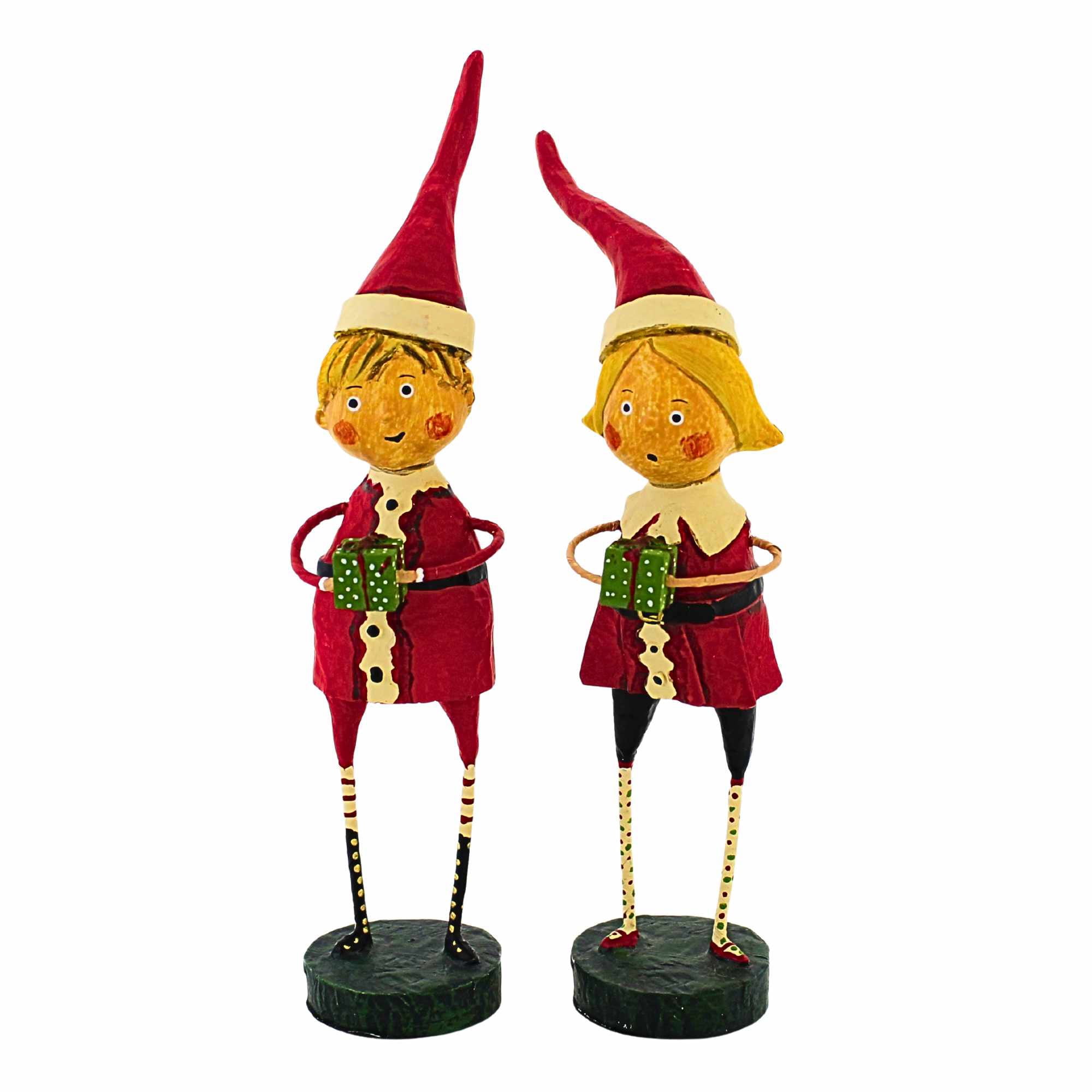 Lori Mitchell 8.25In Santa's Little Helpers, Polyresin, Christmas St/2 ...