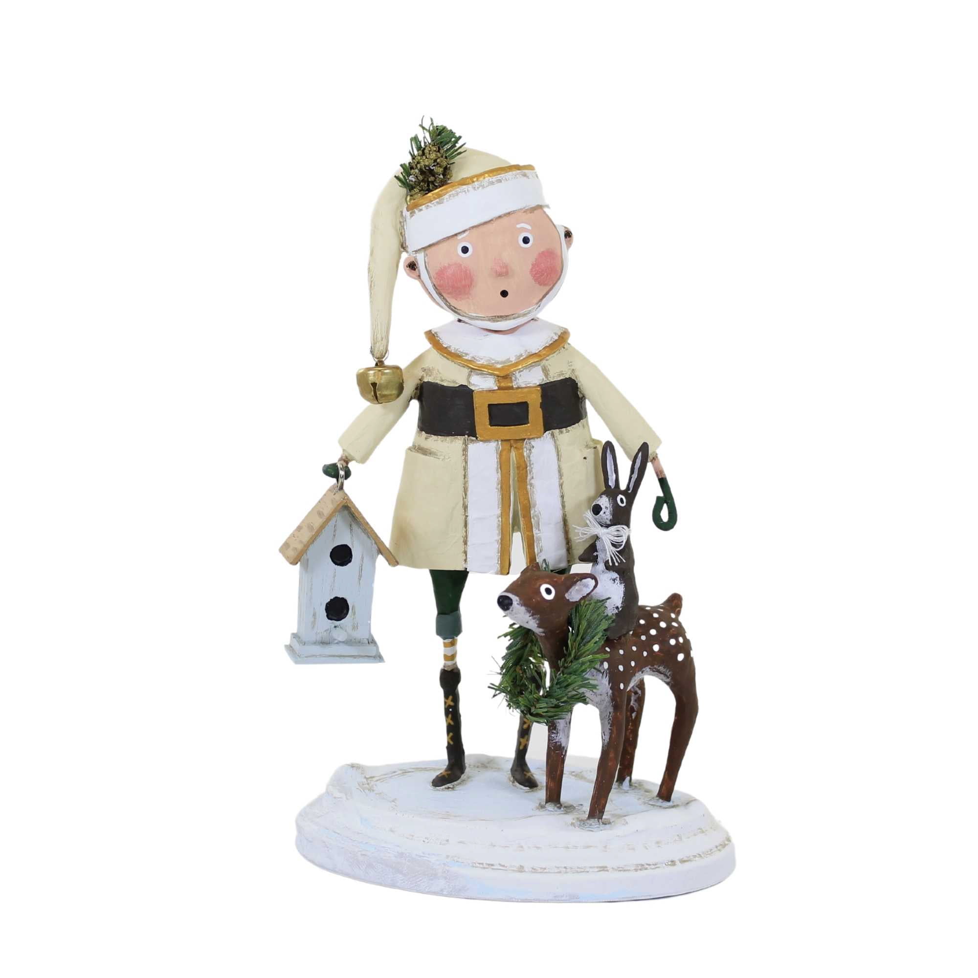 Lori Mitchell Woodland Santa Polyresin Christmas Deer Birdhouse Rabbit ...