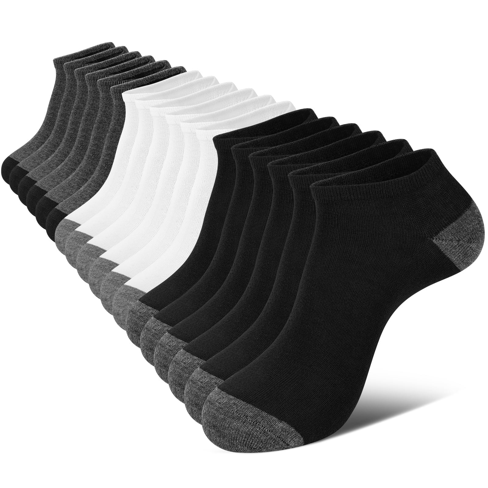 Loritta 18 Pairs Mens Ankle Socks, Size 6-12, Breathable, Sweat ...