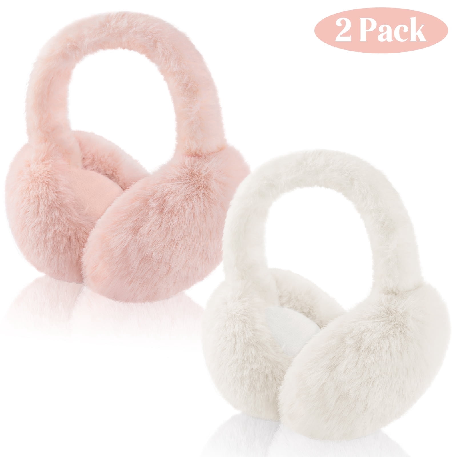 Loritta 2 Packs Women Ear Muffs Soft Cute Foldable Ear Warmers for ...