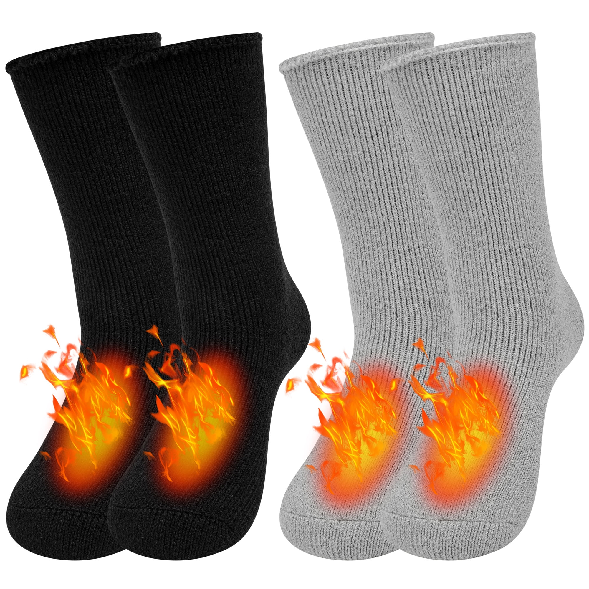 Loritta 2 Pairs Thermal Socks for Women, Winter Thick Warm Heated Boot ...