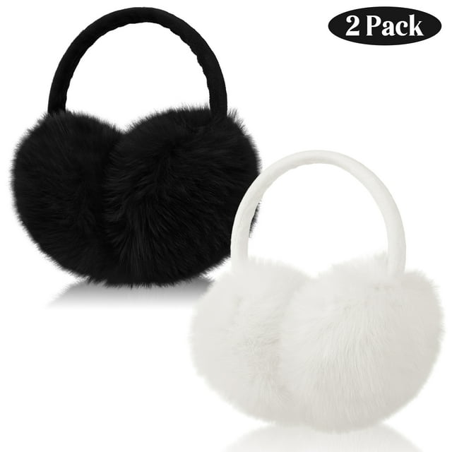 Loritta 2 Pcs Winter Earmuffs For Women Fluffy Cute Ear Muffs For