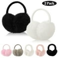 Loritta 2 Pcs Winter Earmuffs For Women Fluffy Cute Ear Muffs For