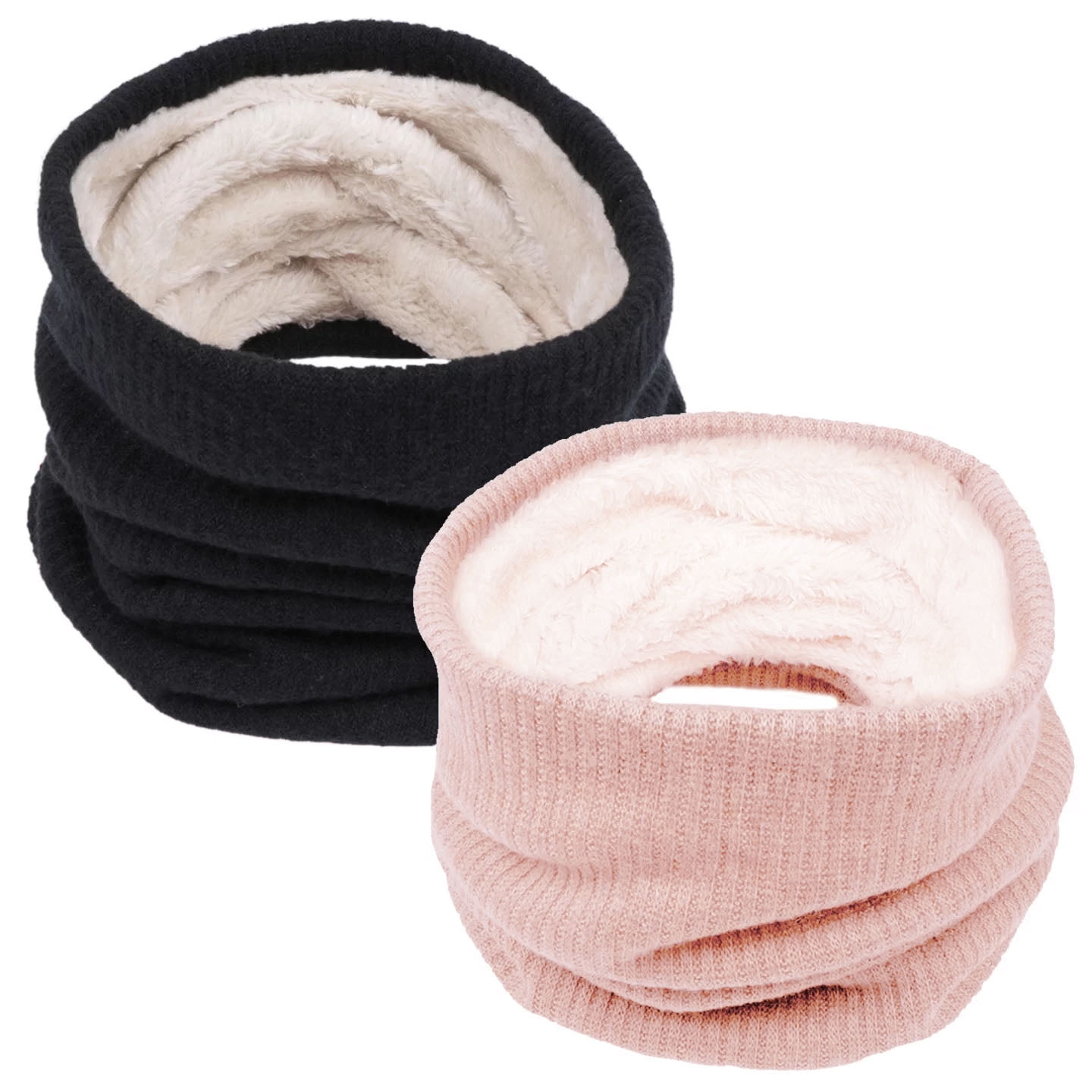 Loritta 2Pcs Scarves for Women Winter Neck Warmers Knitting Fleece Face ...