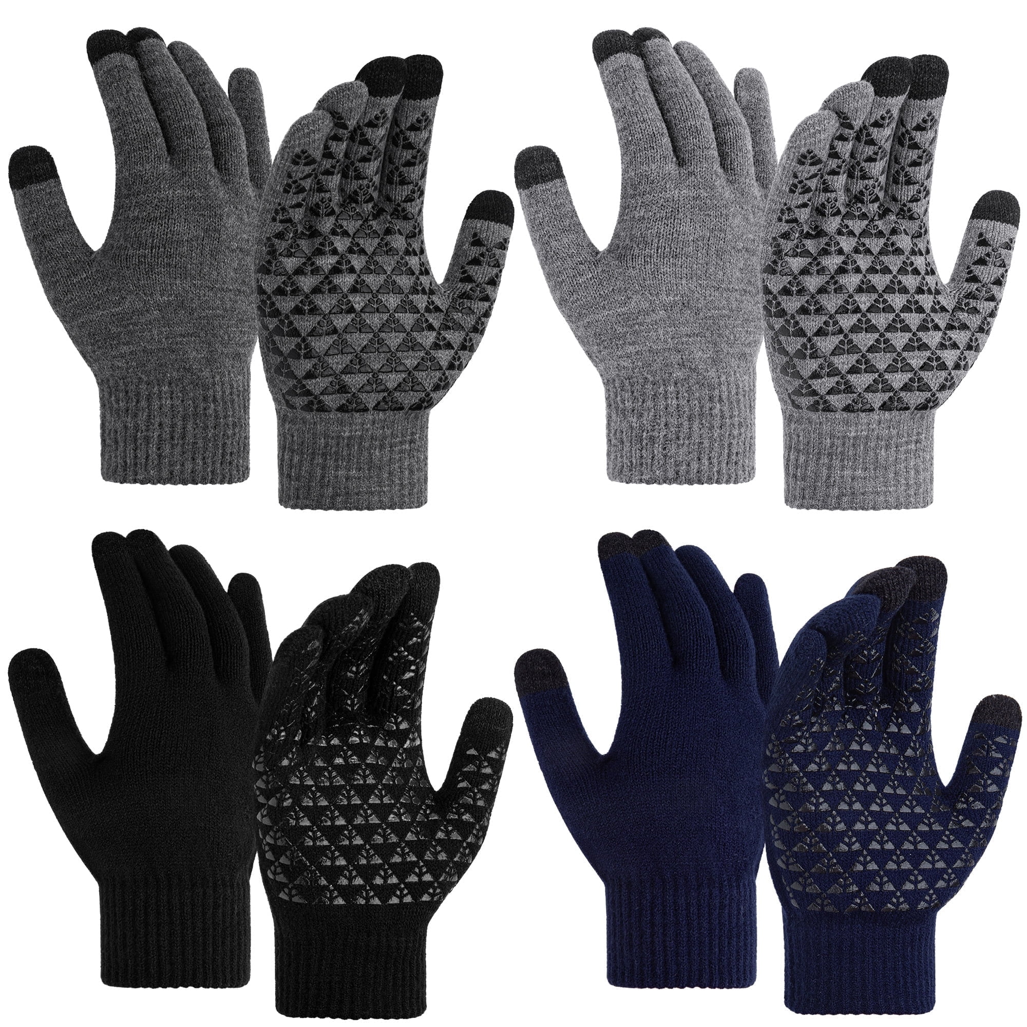 Loritta 4 Pairs Winter Gloves Touch Screen Gloves Knit Warm Cotton ...