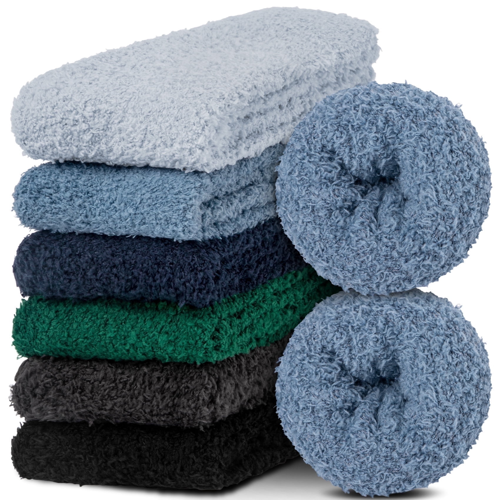 Loritta 6 Pairs Mens Fuzzy Sock Fluffy Warm Winter Cozy Socks for Men ...