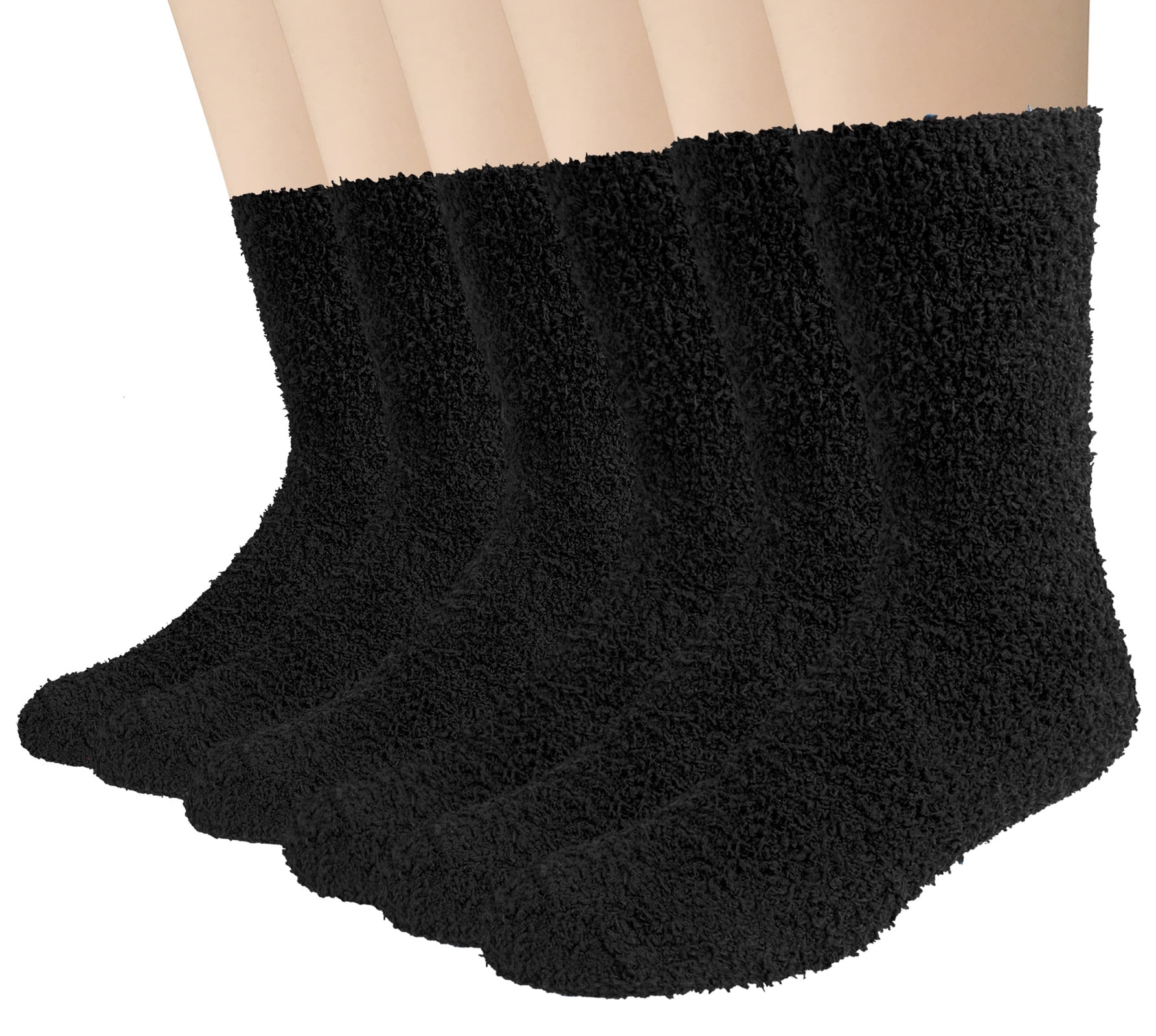 Loritta 6-Pack Fuzzy Warm Winter Cozy Slipper Socks for Adults, Size 6 ...
