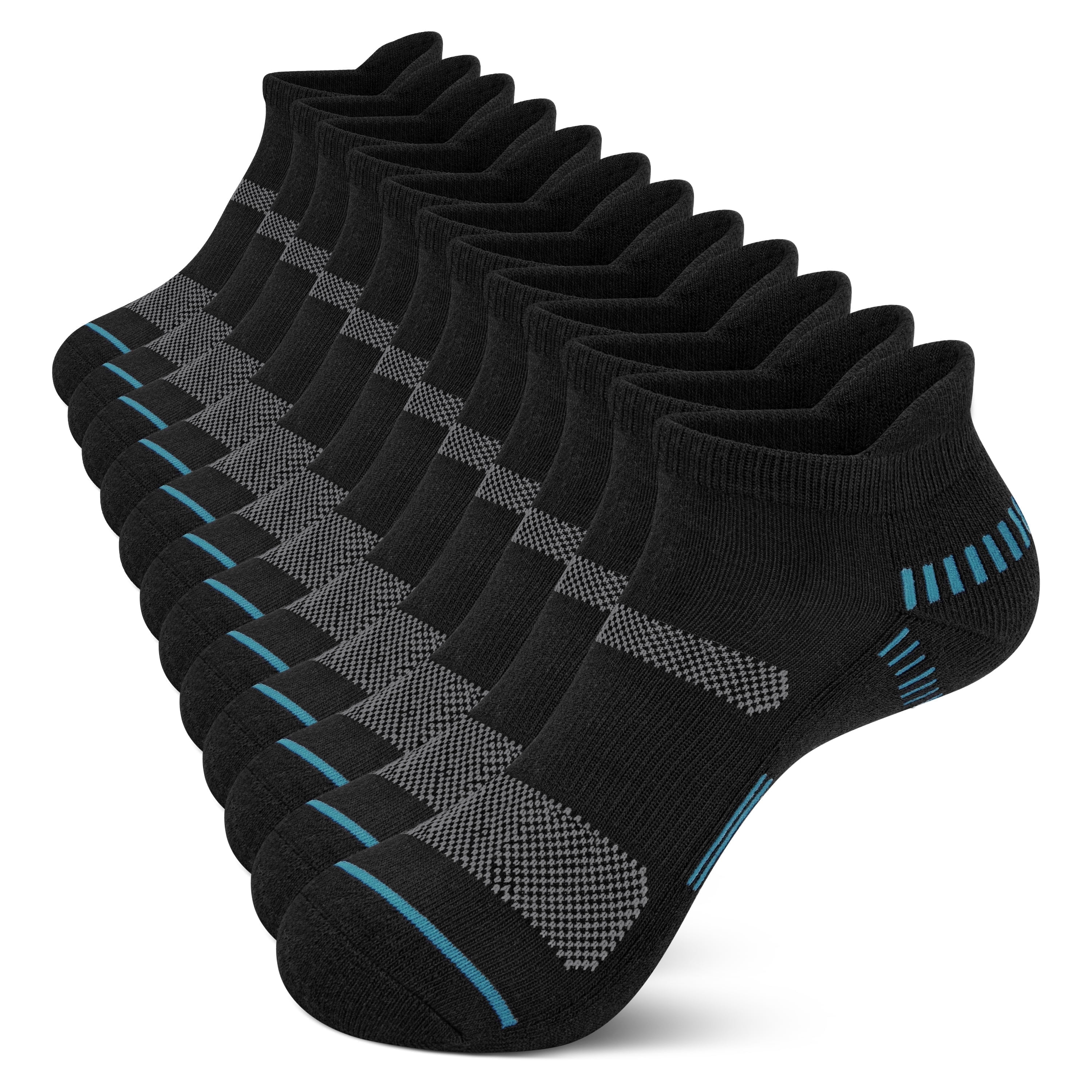 Loritta Men's Ankle Socks 6 Pairs Cushioned Breathable Mesh Low Cut ...