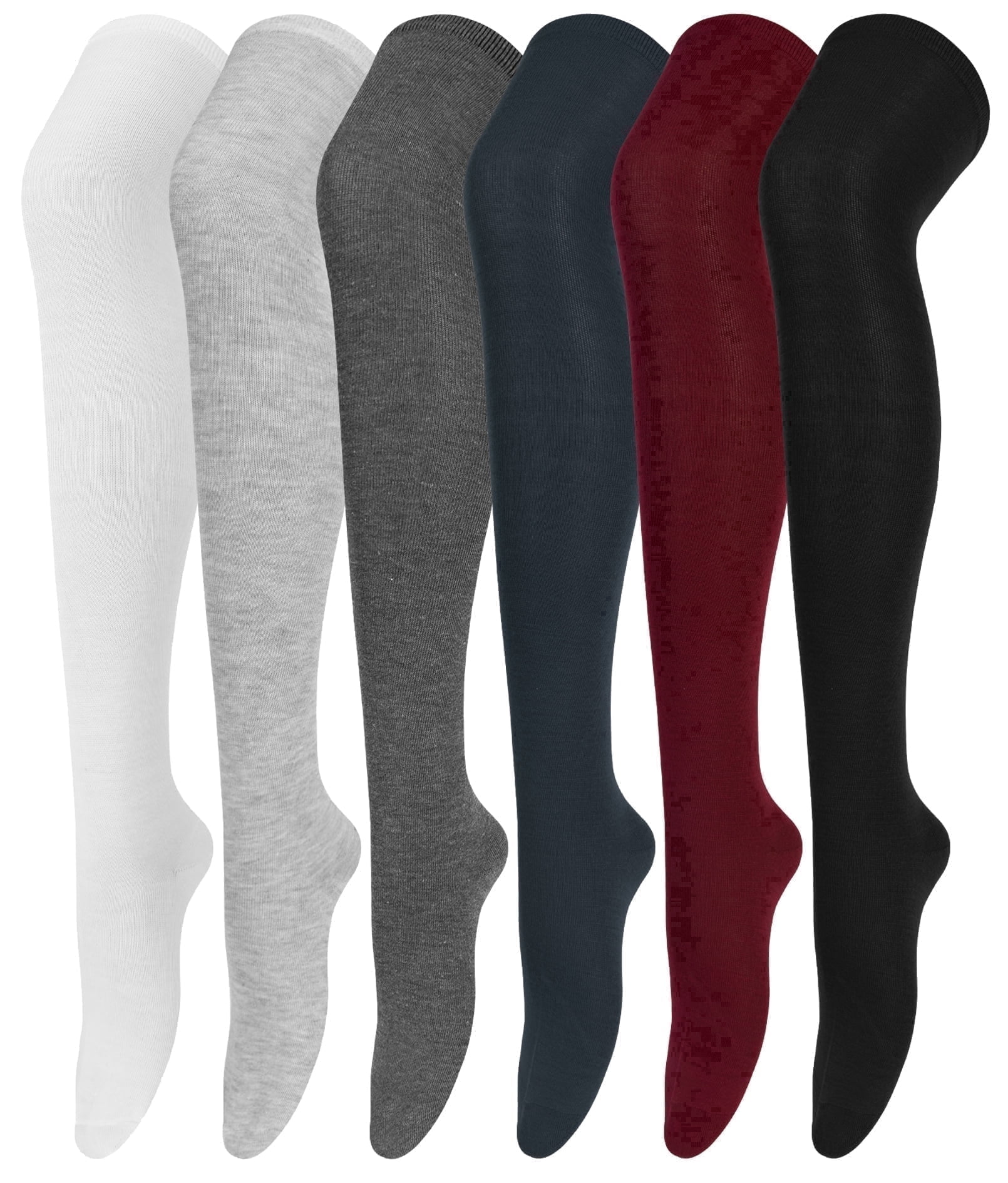 Loritta Women's Thigh High Stockings 6 Pairs Over The Knee Socks in ...
