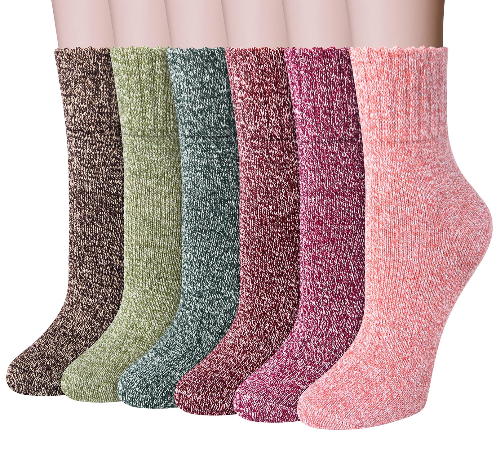 Loritta 10 Pairs Pack Warm Wool Socks for Women Thick Knit Thermal Boot ...