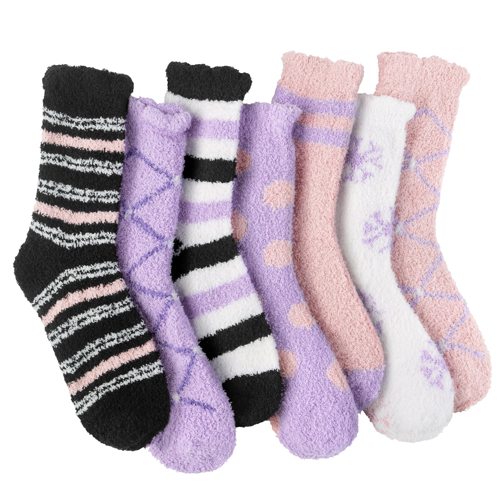 Loritta 7 Pairs Thick Pack Winter Womens Fuzzy Socks, Soft Warm Cozy ...