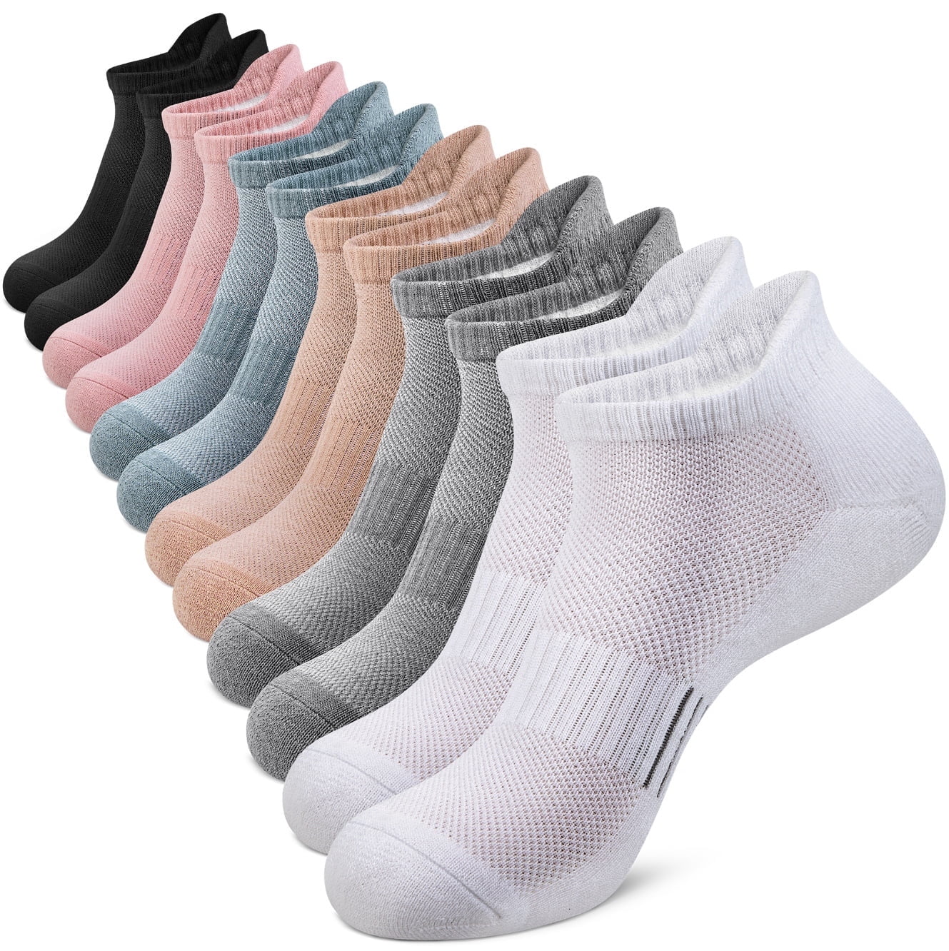Loritta Women's Ankle Socks 6 Pairs Low Cut Athletic Socks Size 6-8 ...