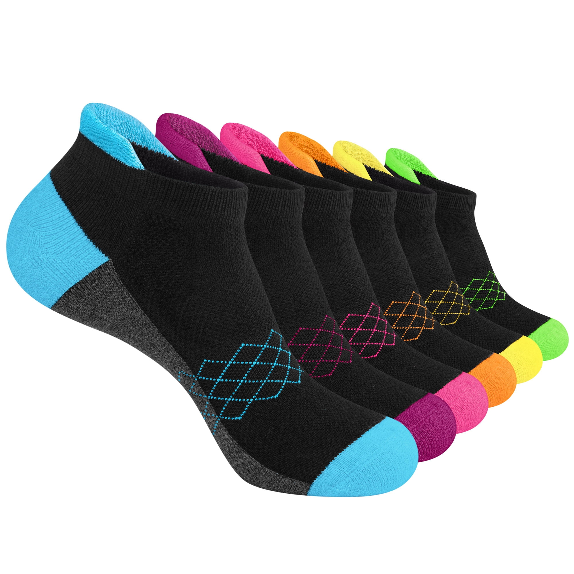 Loritta Ankle Socks for Women, Black Athletic No Show Low Cut Size 6-8 ...