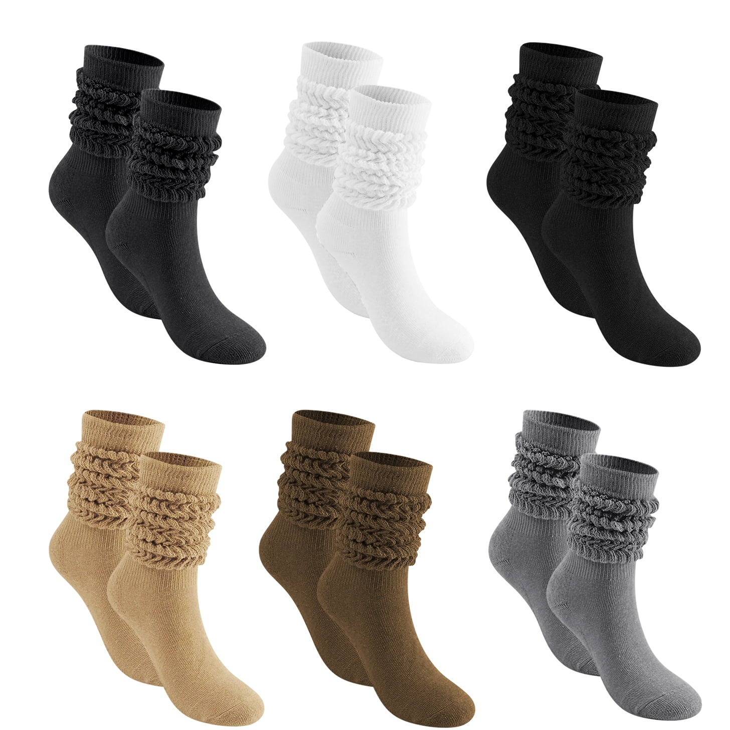 Loritta Slouch Socks Women Extra Long Knee High Socks Knit Soft Slouchy ...