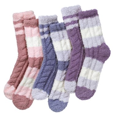 Womens Fuzzy Socks Cozy Super Soft Fluffy Slipper Socks for Warm Winter ...