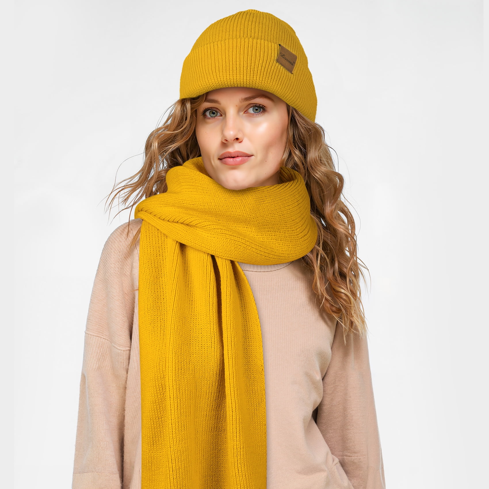 Loritta Scarf and Beanies for Women and Men, Winter Thick Soft Knit ...