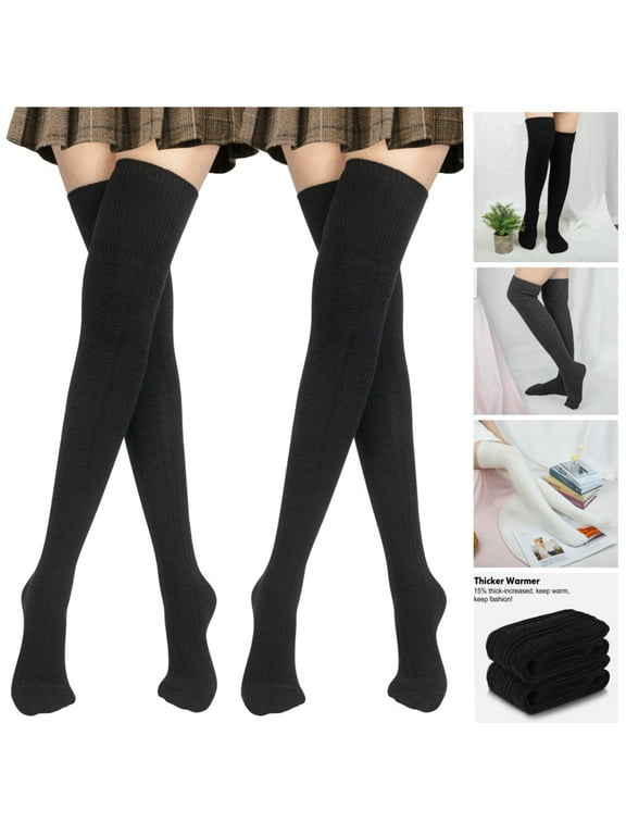 Extra Long Thigh High Socks Stocking School Boots Winter Socks White ...
