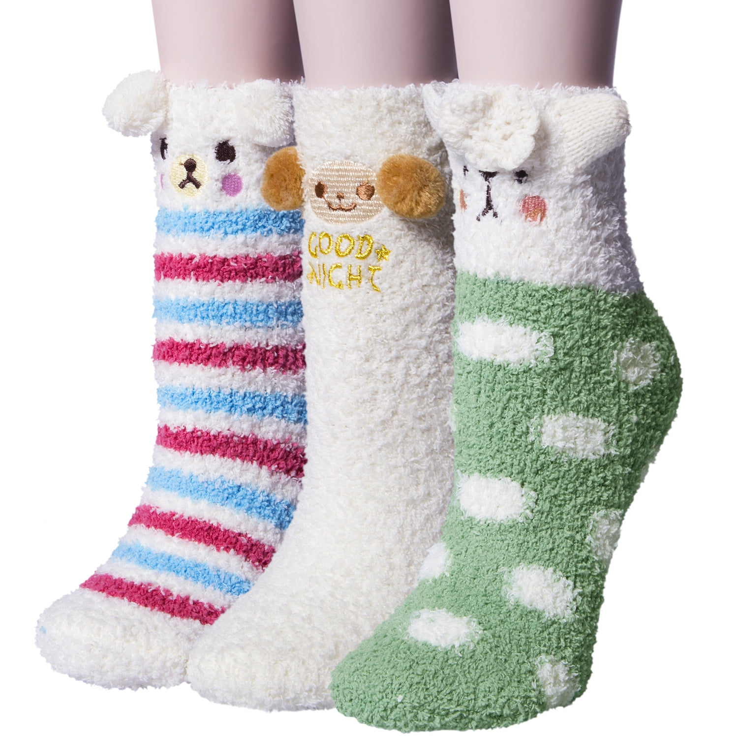 Loritta Women Cozy Fuzzy Socks, Winter Crew Warm Ankle Girls Slipper ...