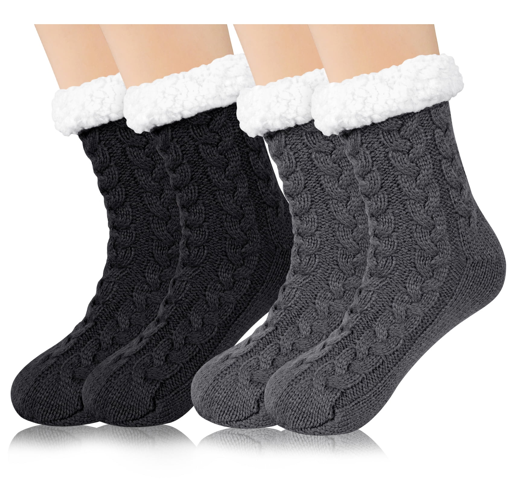 Loritta Women Slipper Fuzzy Socks Fluffy Cozy Cabin Warm Winter Soft