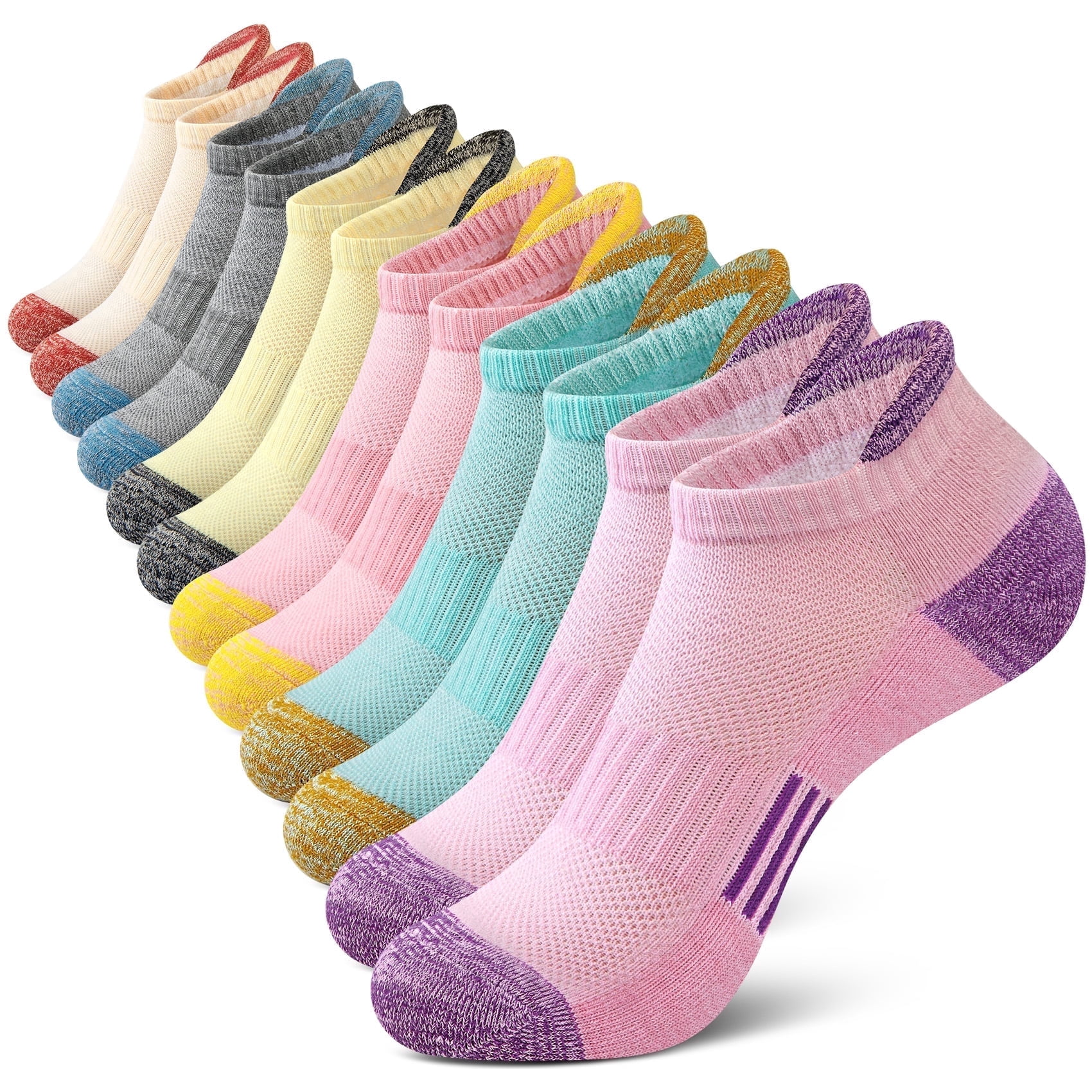 Loritta Women's Ankle Socks, Cushioned Low Cut Athletic Socks for Women ...